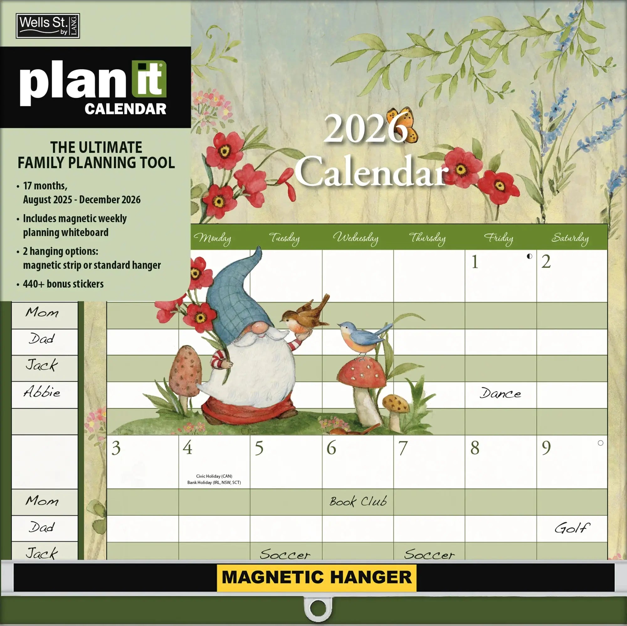 Gnomes Family Plan-It Wall Calendar (August 2025 - December 2026 ...